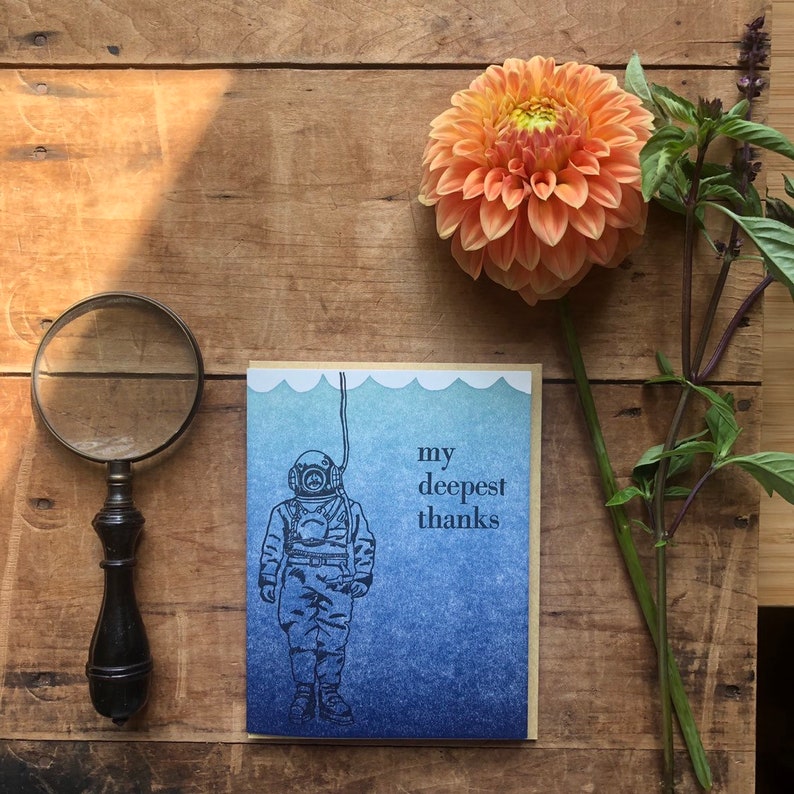 My Deepest Thanks Letterpress Thank You Card | Etsy