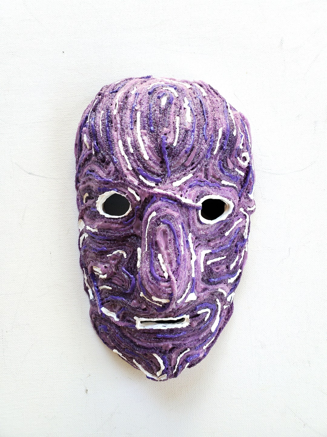 Purple Yarn Mask by Anthony Saldivar - One of a Kind Wearable or Wall ...
