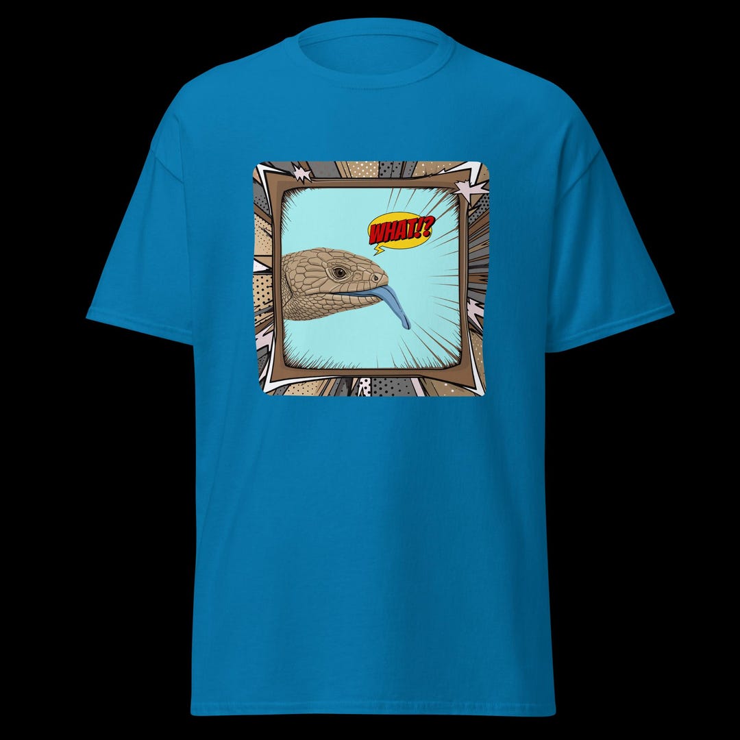 Cartoon Blue-tongued Skink - Lizard Illustration Shirt - Classic Unisex ...