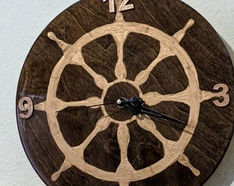 Ship Steering Wheel Clock - Etsy