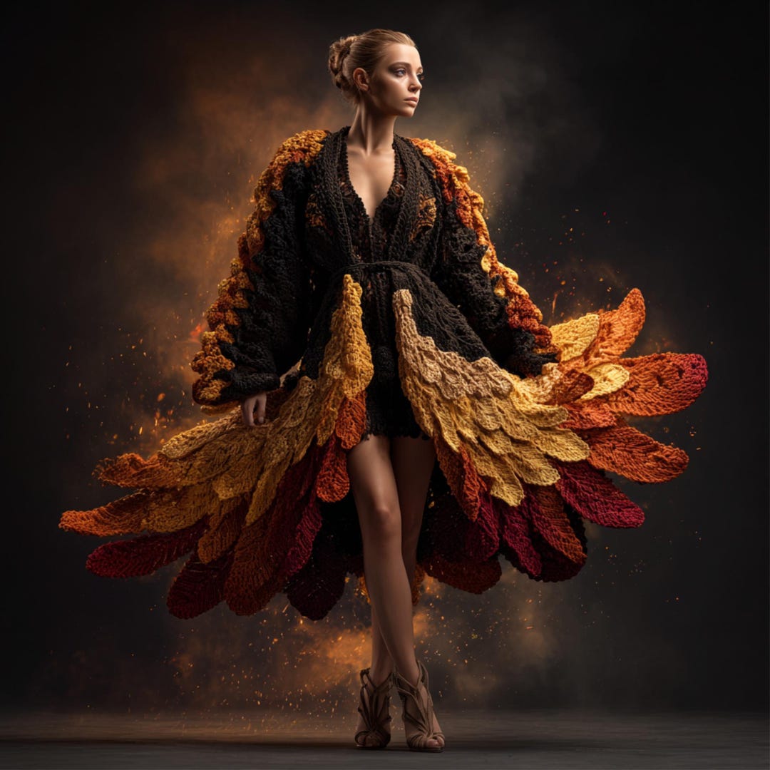 Phoenix Wing Crochet Cardigan Pattern | Wearable Art, Festival Fashion ...