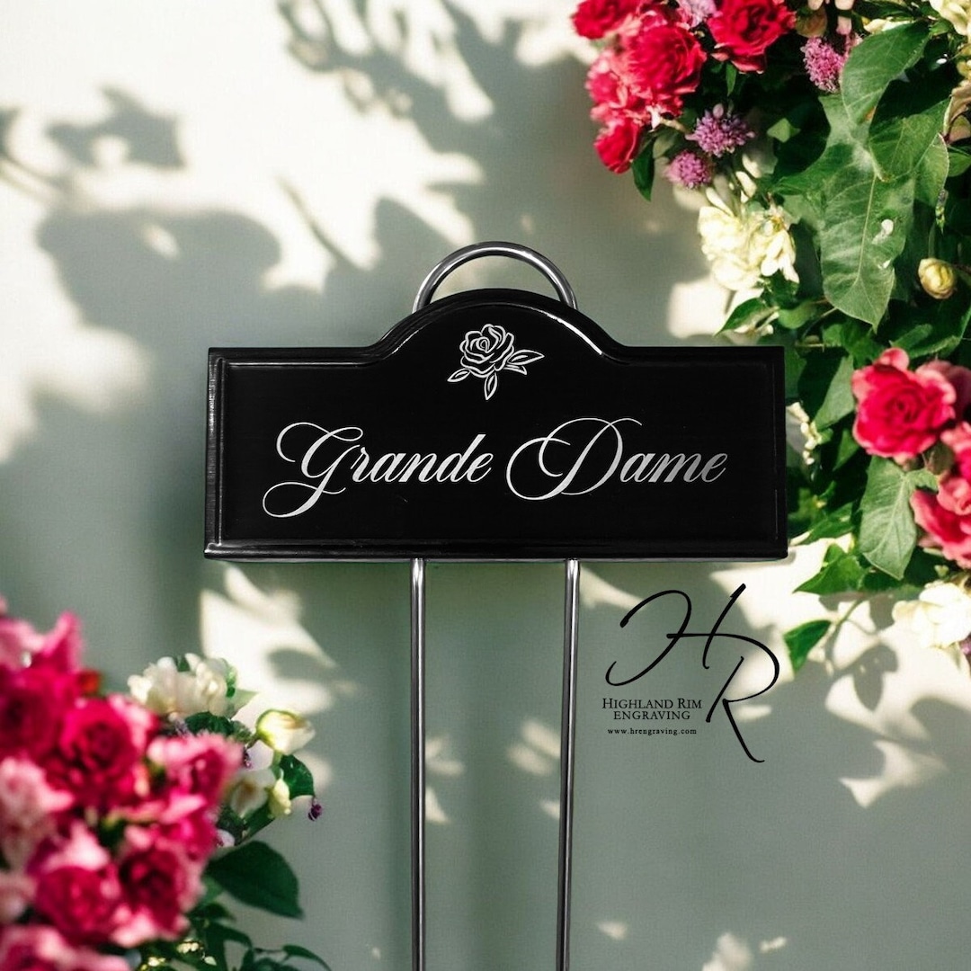 Laser Engraved Rose Marker, Custom Rose Bush Plaque, Rose Name Plaque ...