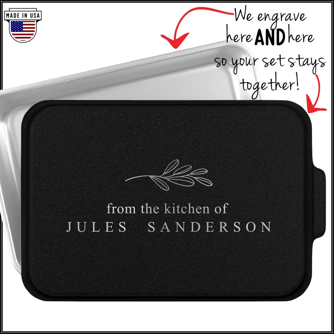 Personalized Metal Cake Pan With Lid, Custom Engraved Aluminum Cake Pan ...