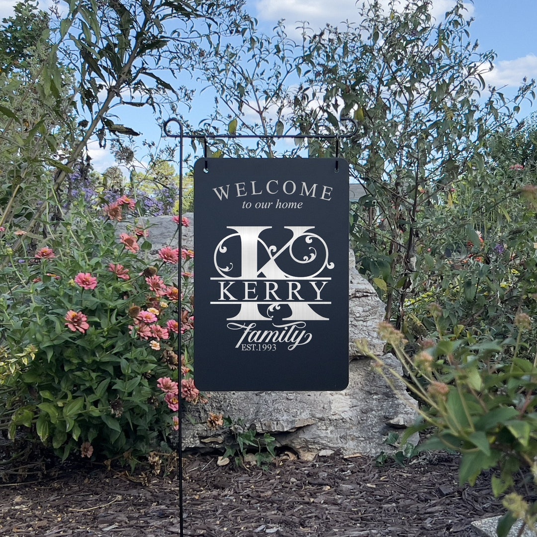 Monogrammed Garden Flag, Custom House Sign, Mini-flag for Address ...