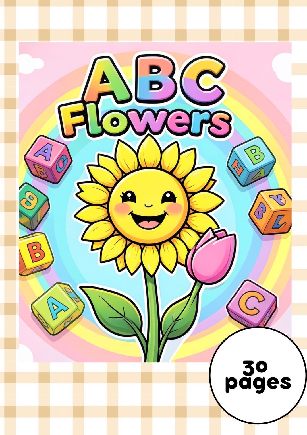 Alphabet Flower Coloring Book for Kids, A to Z Flower Edition, Digital ...