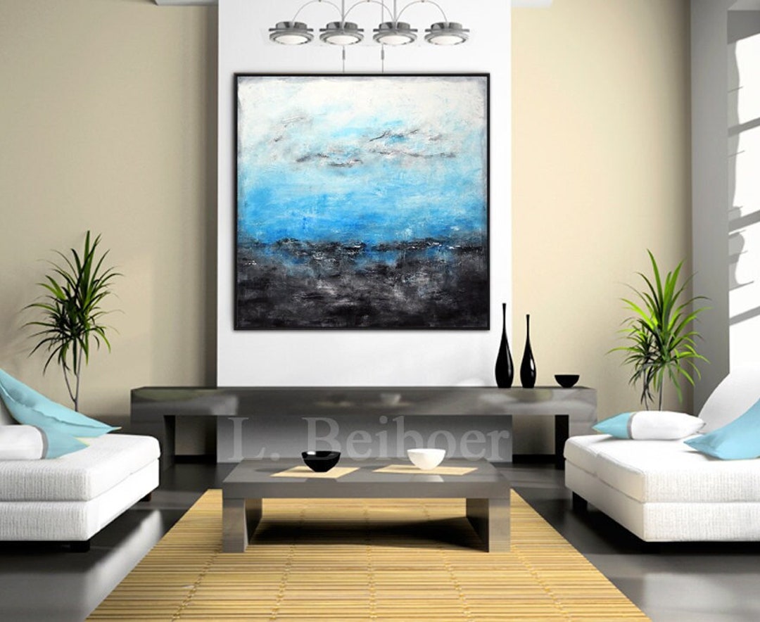 Landscape Painting Original Large Painting Square Abstract 36 X 36 ...