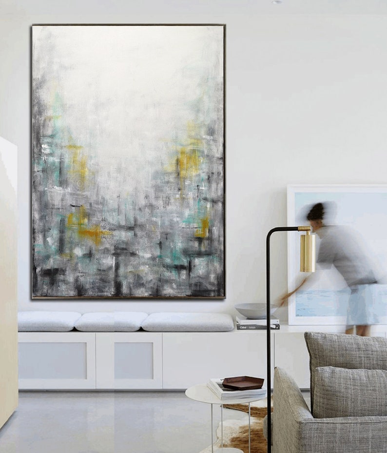 Vertical Abstract Painting Wall Art Modern Artwork Abstract | Etsy