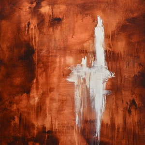 Original Abstract Painting Modern Art Large Red Brown 24 X 36 ...