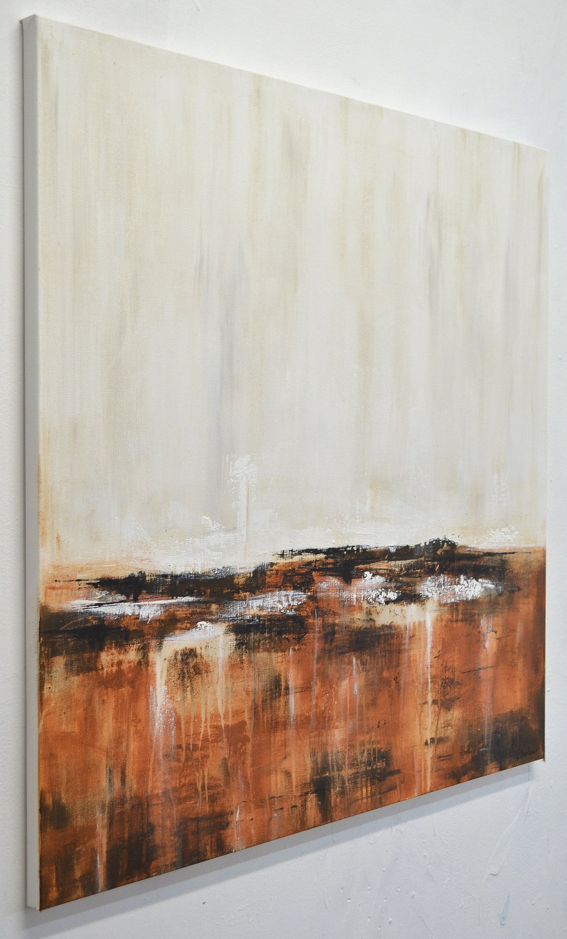 Original Abstract Painting 30x30 Square Large Landscape Wall - Etsy