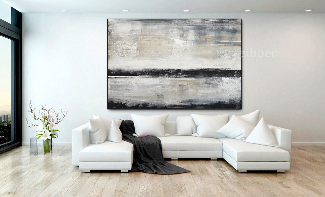 Large Abstract Landscape Painting Original Panoramic Artwork - Etsy