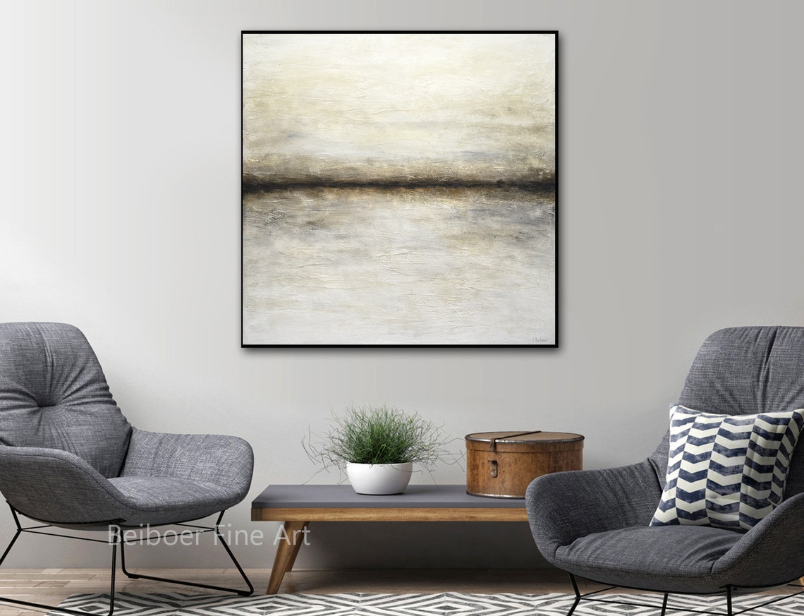 Original Large Square Abstract Art Painting Contemporary Wall - Etsy