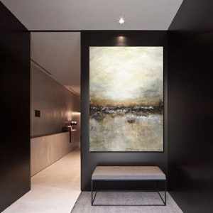 Large Art Vertical Framed Landscape Painting Modern Abstract - Etsy