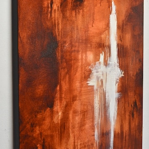 Original Abstract Painting Modern Art Large Red Brown 24 X 36 ...