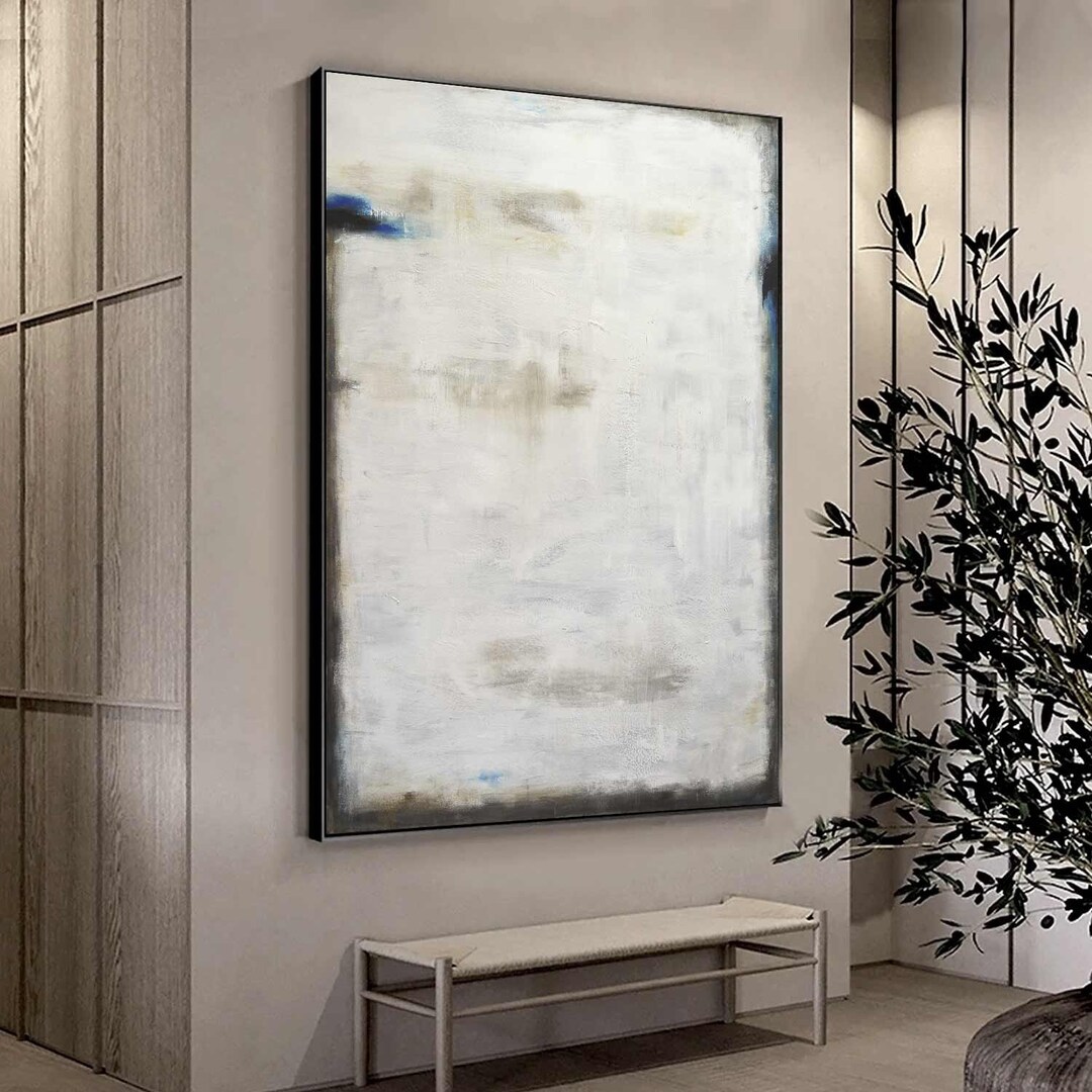 Light Abstract Painting, Minimalist Peaceful Original Wall Art, Hand ...