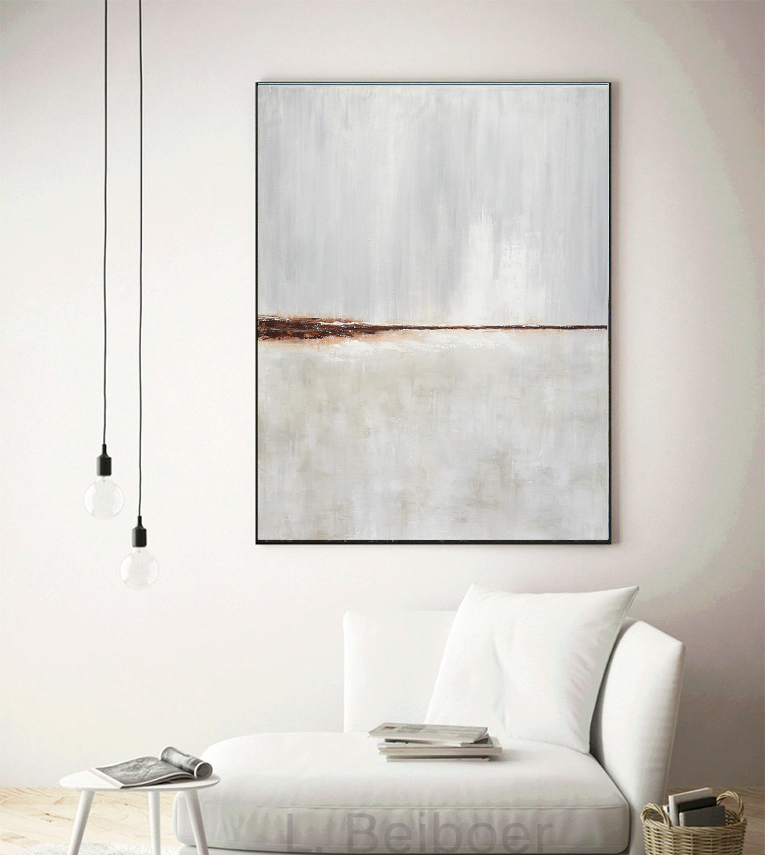 Neutral Colors Sand Gray Original Hand Painted Abstract Painting ...