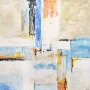 Original Large Art Square Abstract Painting White Suede - Etsy