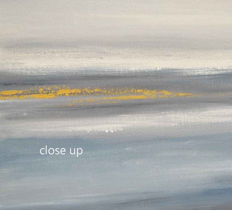 Large Original Landscape Painting, Gold Blue Landscape Art, Loft ...