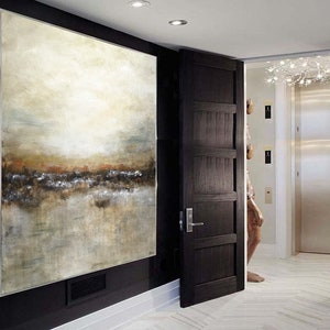 Large Art Vertical Framed Landscape Painting Modern Abstract - Etsy