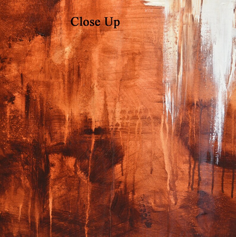 Original Abstract Painting Modern Art Large Red Brown 24 X 36 - Etsy