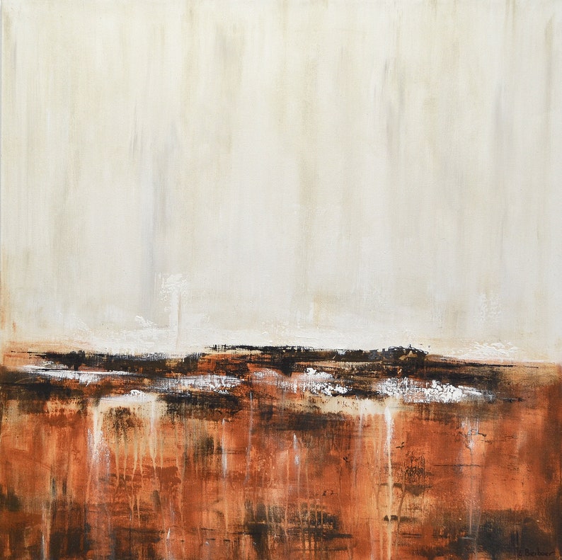 Original Abstract Painting 30x30 Square Large Landscape Wall - Etsy