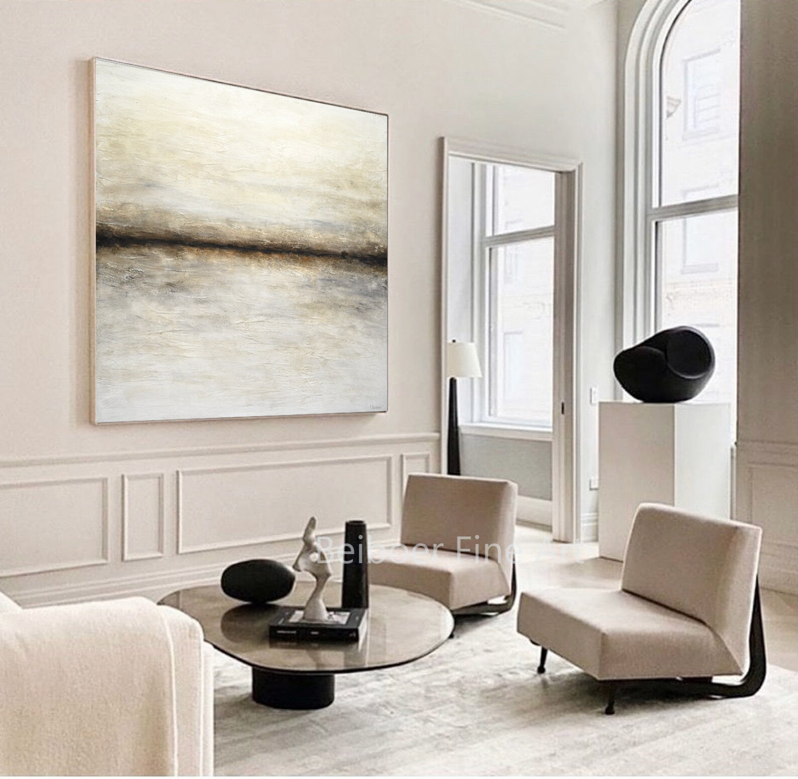 Original Large Square Abstract Art Painting Contemporary Wall - Etsy