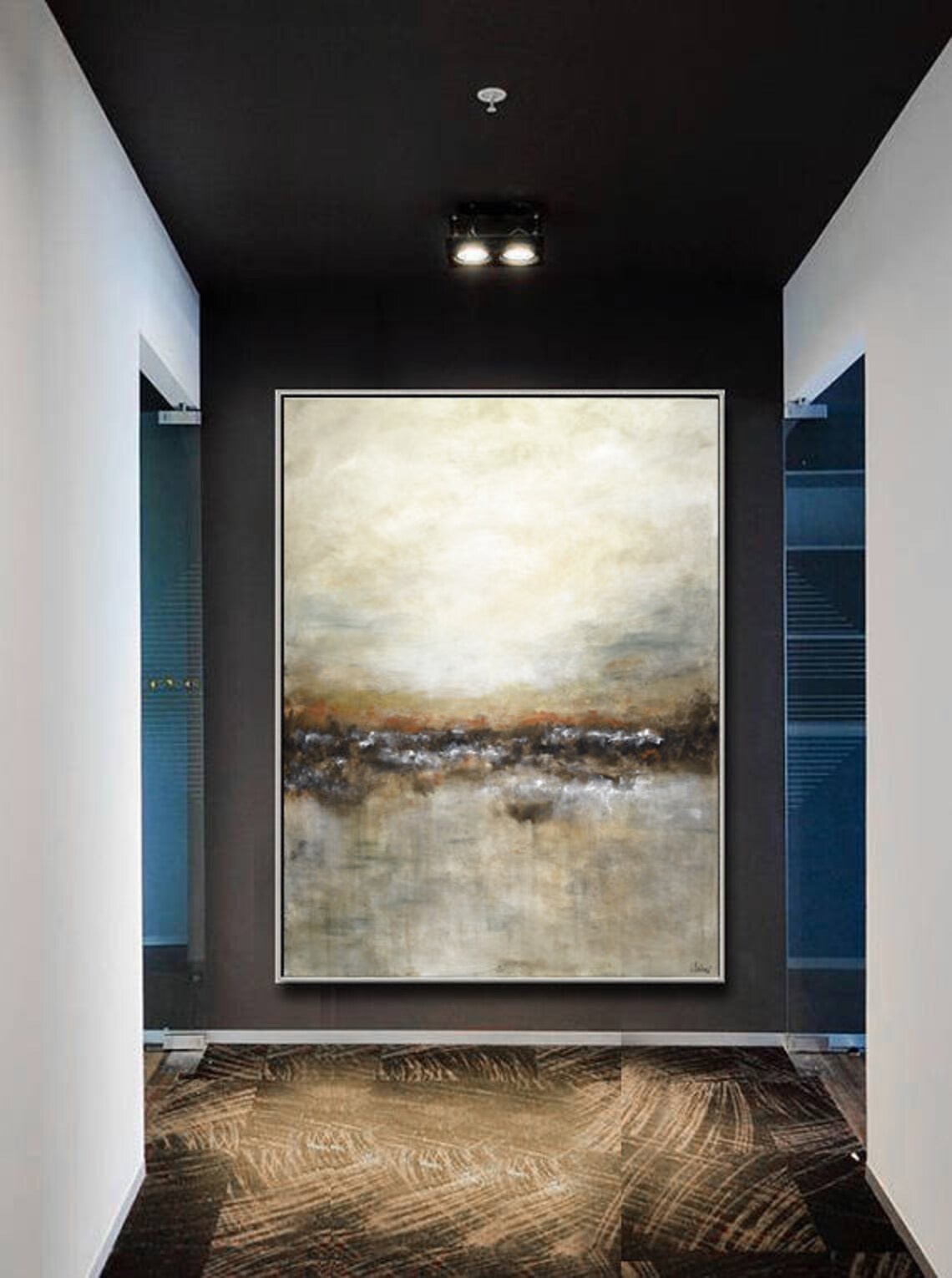 Large Art Vertical Framed Landscape Painting Modern Abstract - Etsy