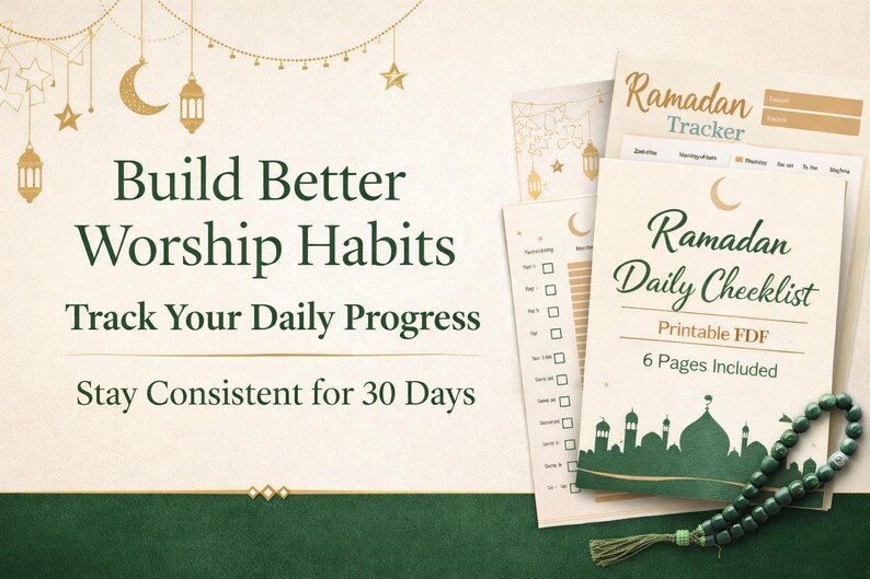 Ramadan Daily Checklist | Islamic Planner, Salah, Quran Tracker (PDF ...