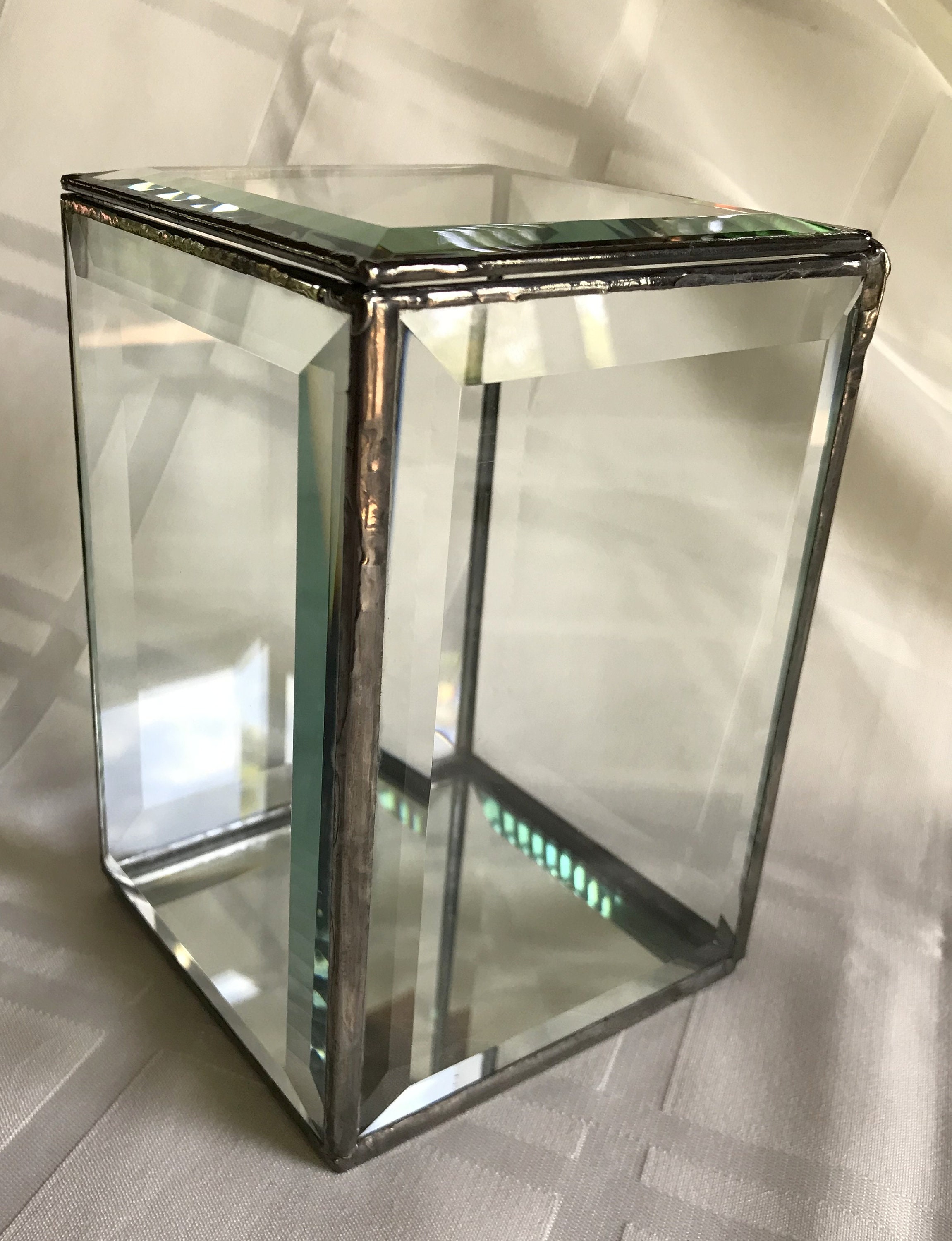 Beveled Glass Keepsake Box: Handmade Pet Memorial Terrarium (4x6x4) - Etsy