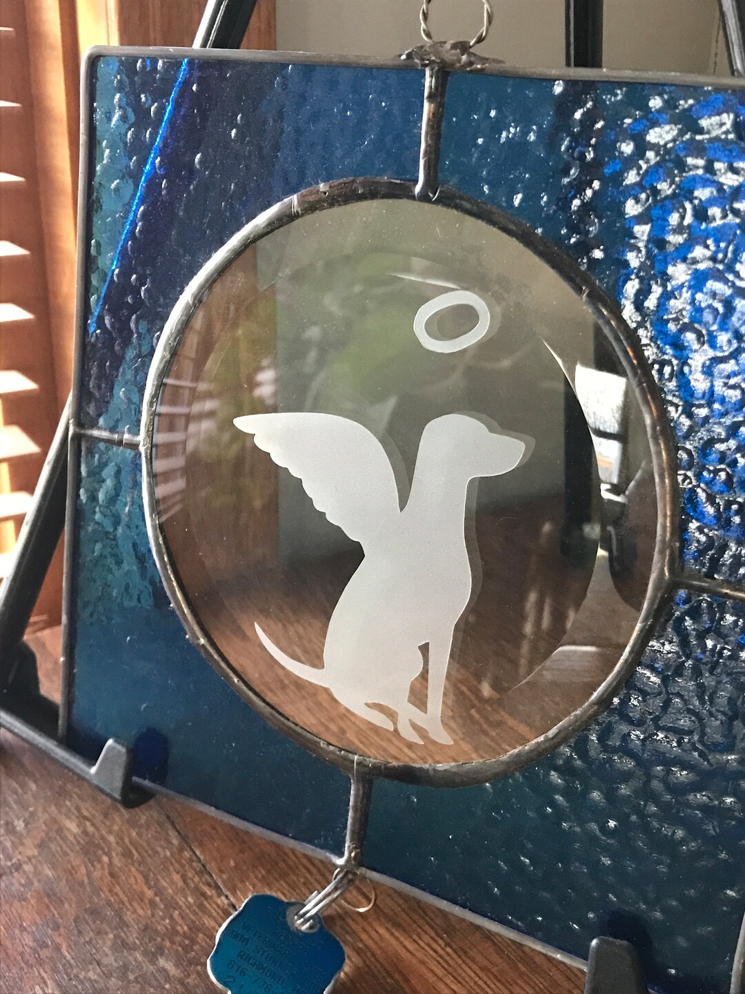 Dog Angel, Pet Memorial, Dog Memorial, Stained Glass Window,loss of Pet ...
