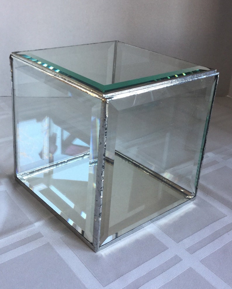 6 X 6 X 6 Inch Clear Beveled Glass Boxdisplay Box With | Etsy