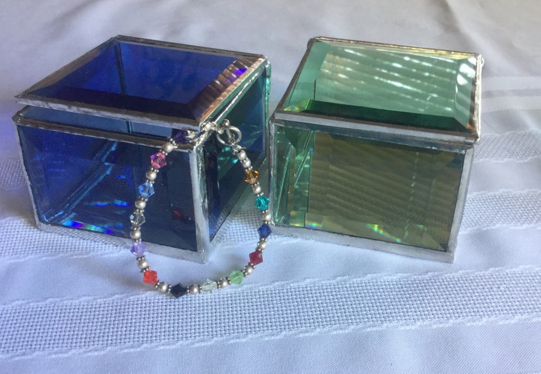 Small Glass Box,3x3x2 Inch Box,keepsake Box Jewelry Box,hand Made in ...