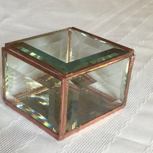 Clear Glass Box,keepsake Box,beveled Glass Box,3x3x2 Inches,small ...