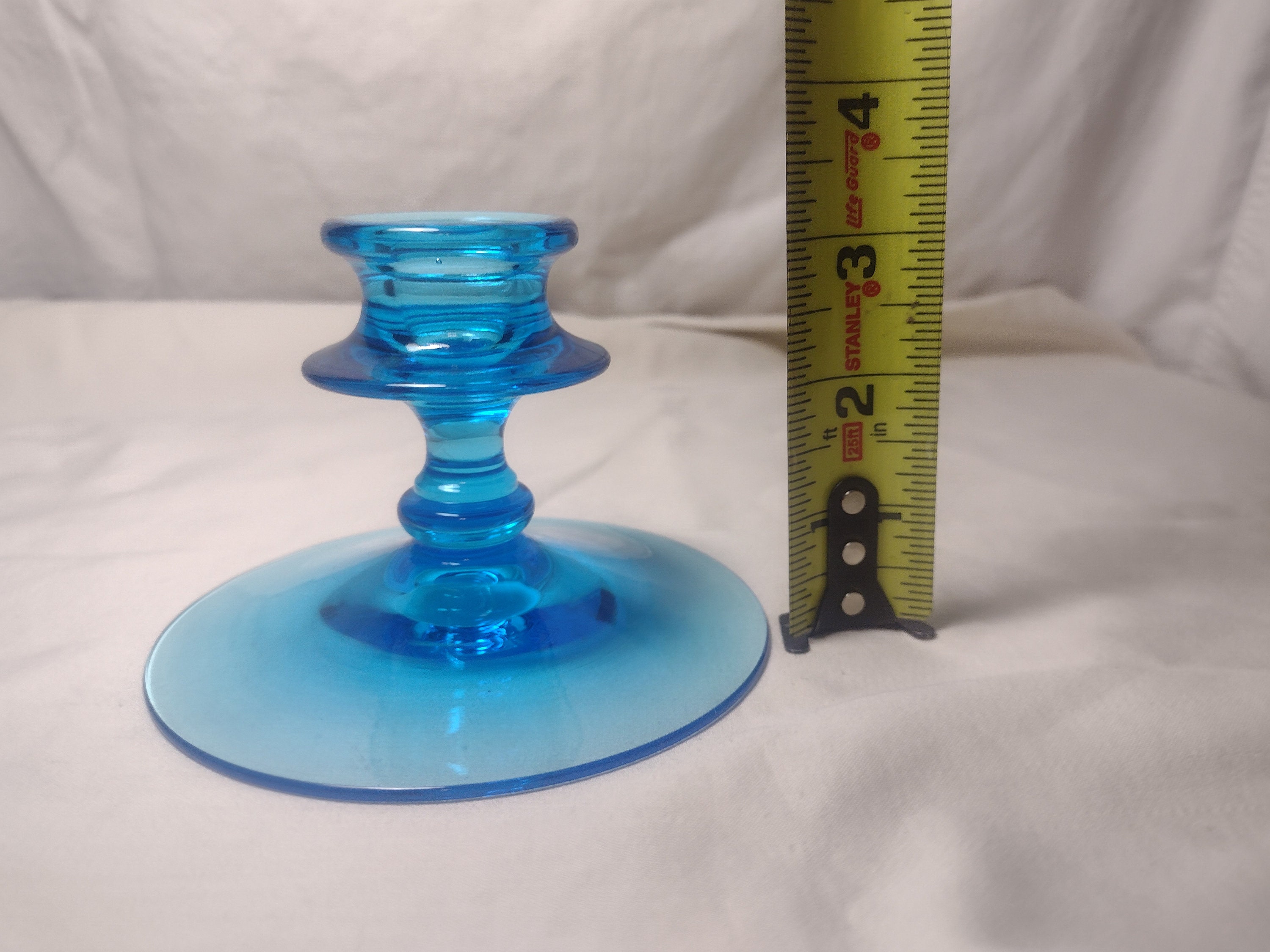 1920's Fostoria Electric Blue Depression Glass Candleholder - Etsy