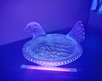 Indiana Glass Hen on a Nest - Etsy
