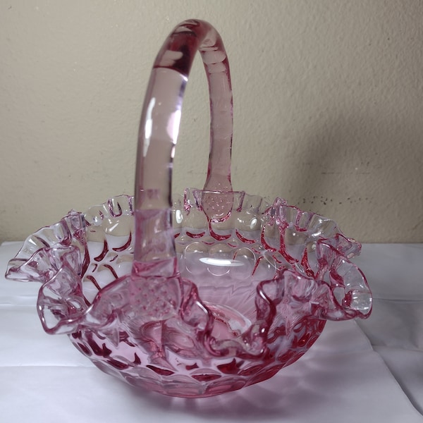 Fenton Pink Basket - Etsy
