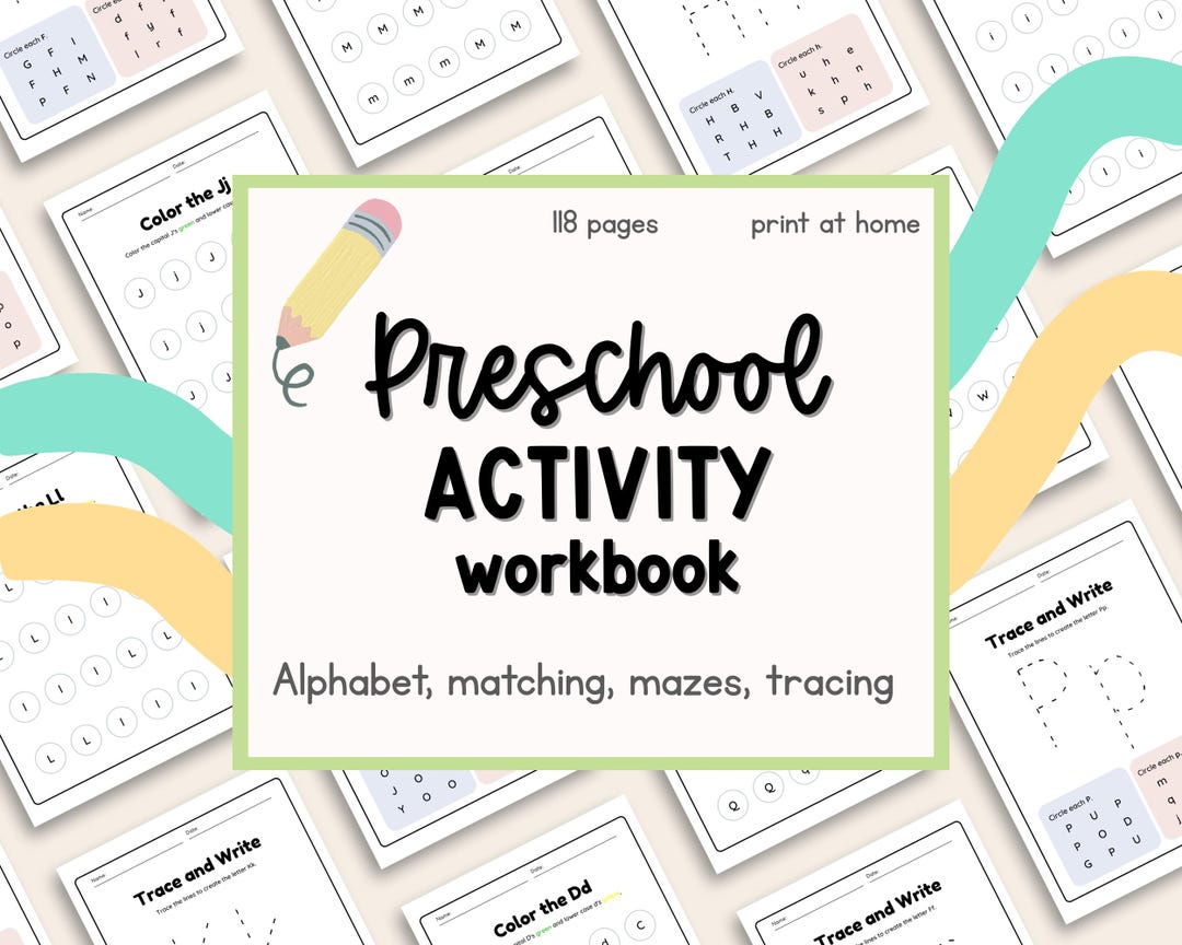 Preschool Alphabet Activity Book 100+ Pages. Digital Download, Print at ...