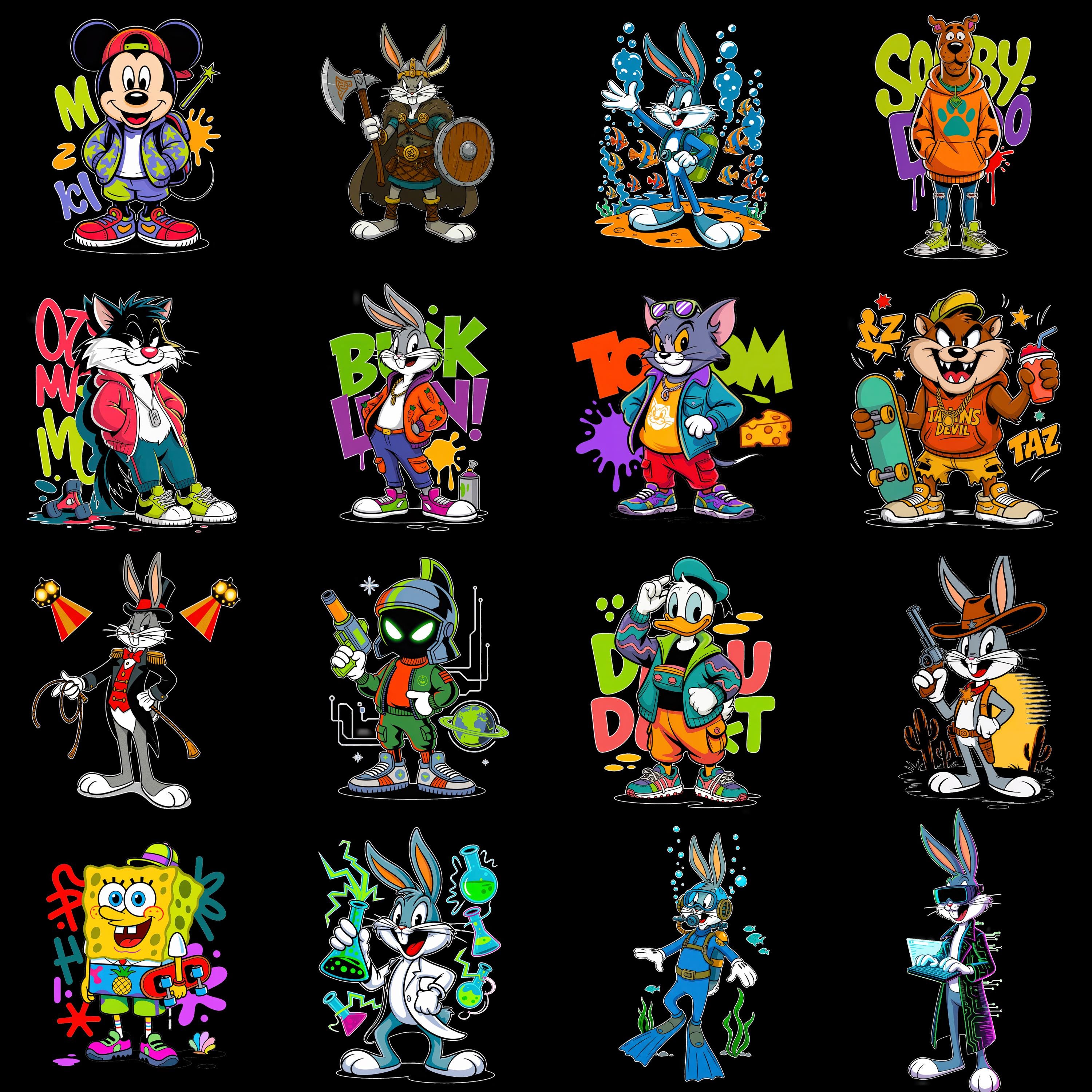 300+ Cartoons Character PNG Bundle | Cute Clipart for Sublimation & T ...