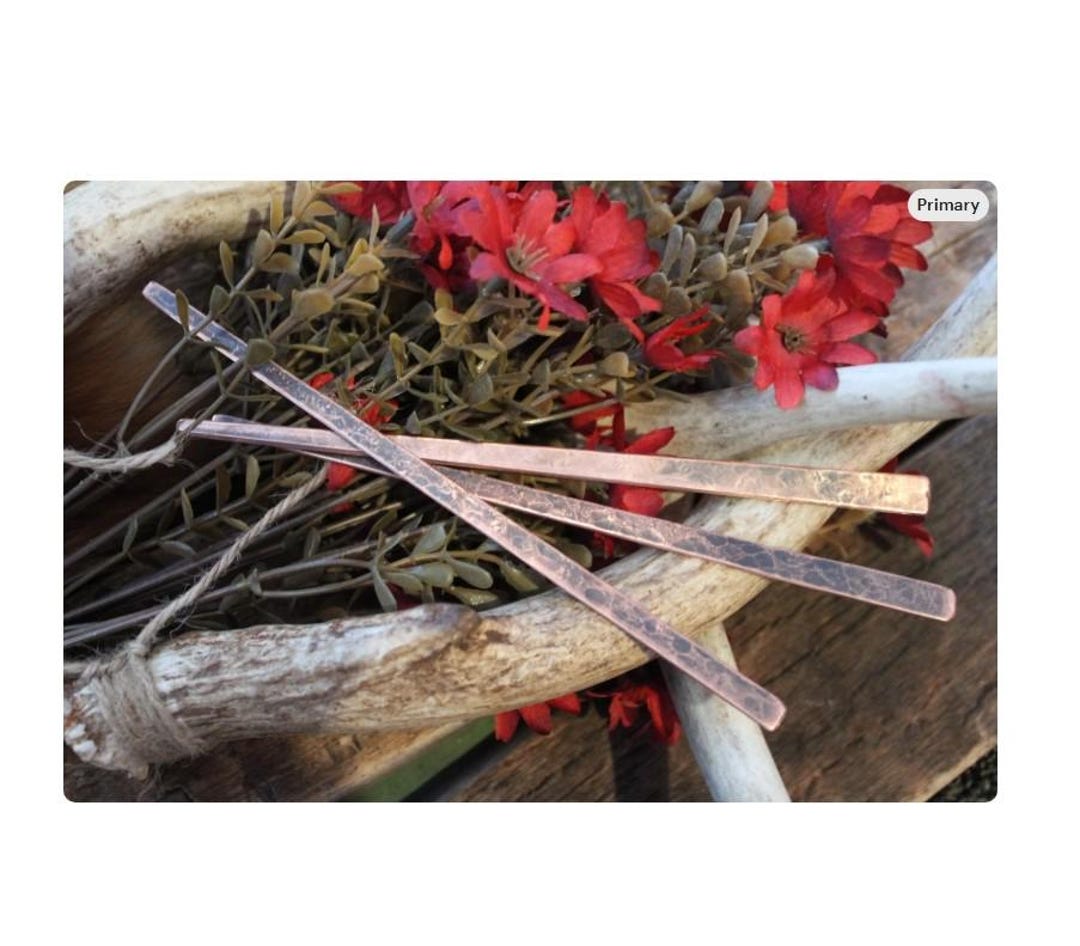 Handmade Copper Hair Pin, Rustic Bun Holder, Farmhouse Jewelry - Etsy
