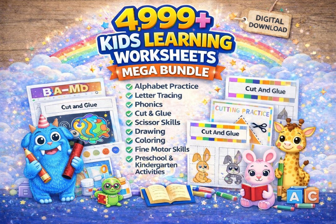 Preschool Kindergarten Learning Worksheets Mega Bundle – Alphabet ...