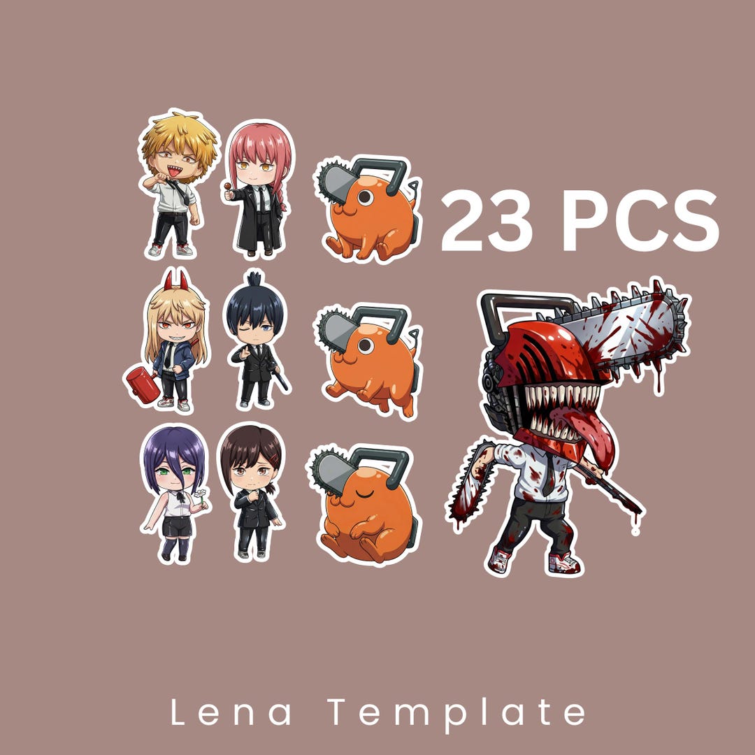 Chibi Chainsaw Anime Clipart Bundle 23 PNG | Transparent Background ...