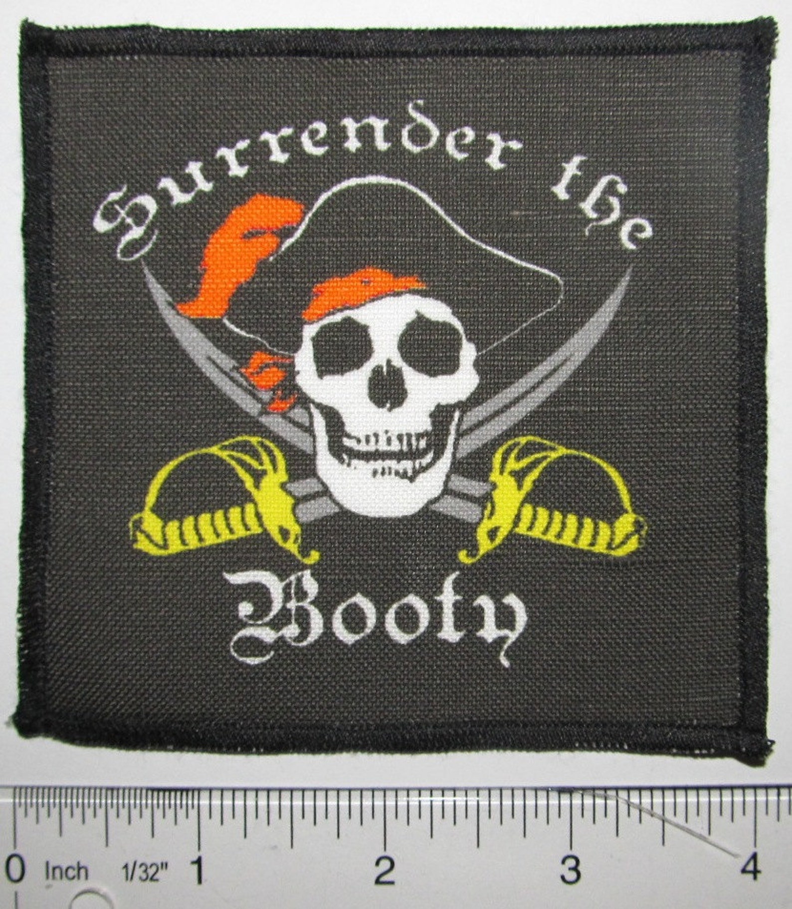 Printed Sew on Patch SURRENDER THE BOOTY What the Heck - Etsy