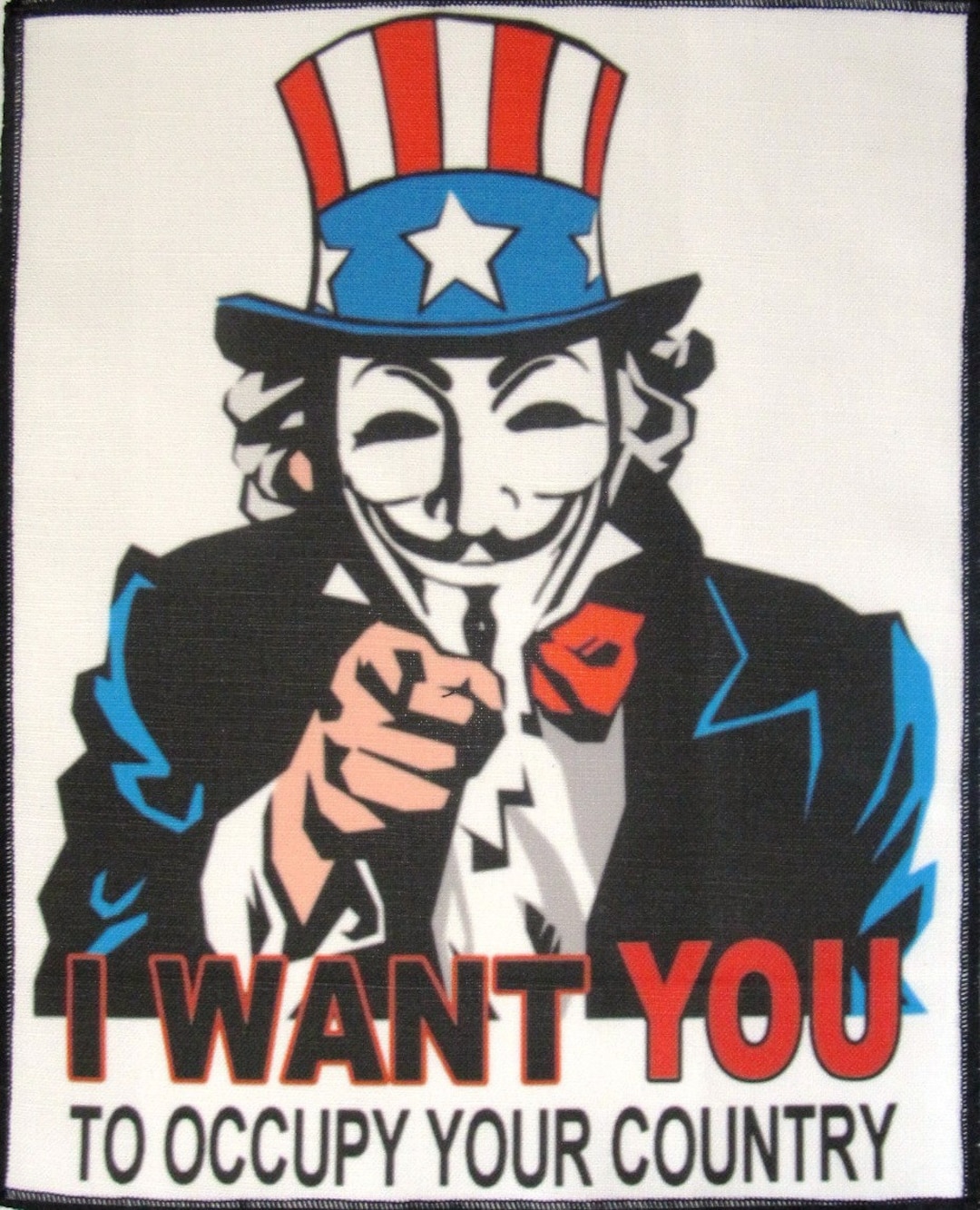 Printed Sew on Patch - Large Back UNCLE SAM V - Occupy Your Country - Etsy