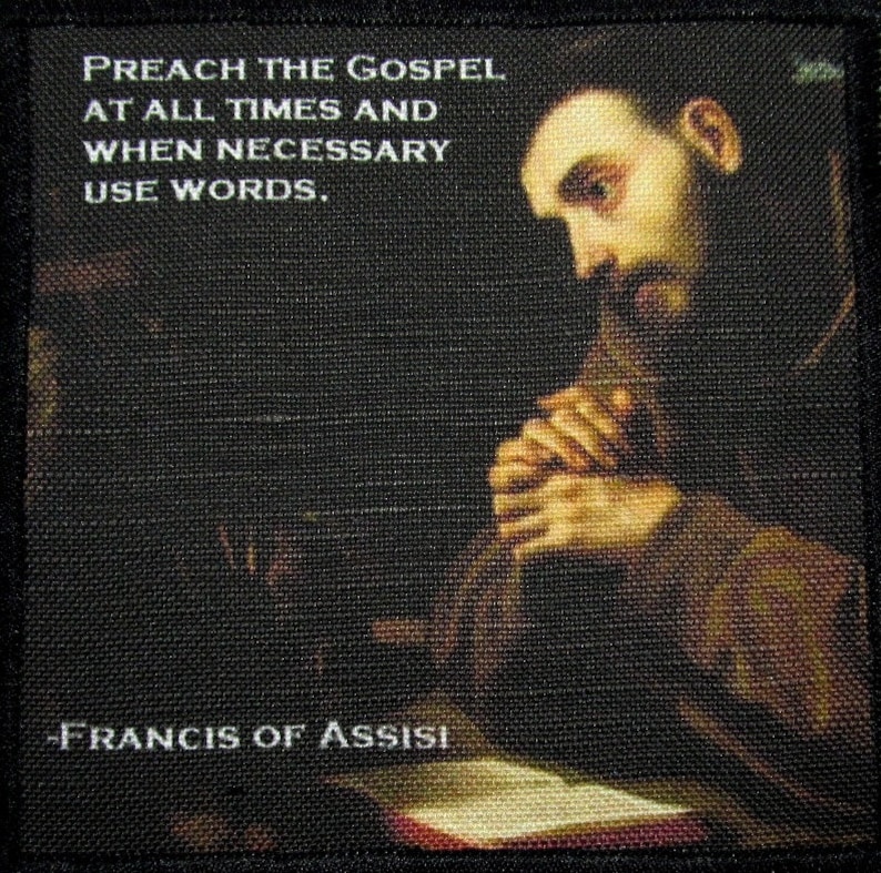 Saint FRANCIS of ASSISI QUOTE Printed Patch Sew on Vest - Etsy