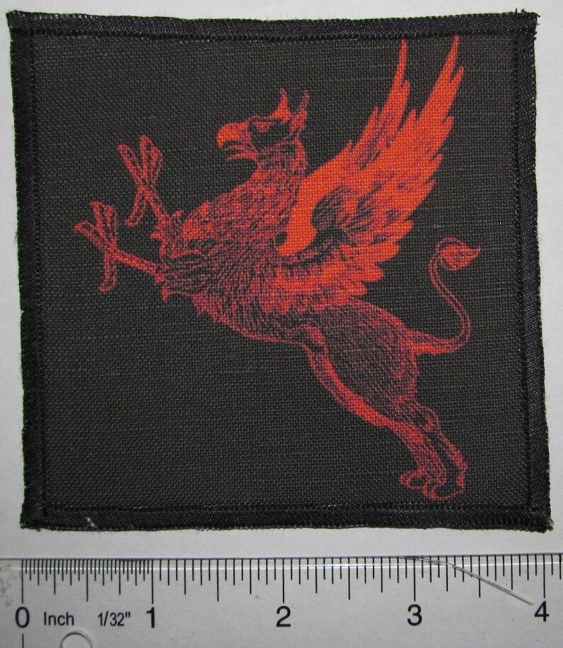 Printed Sew on Patch - RED and BLACK GRIFFIN - Vest, Bag, Backpack ...