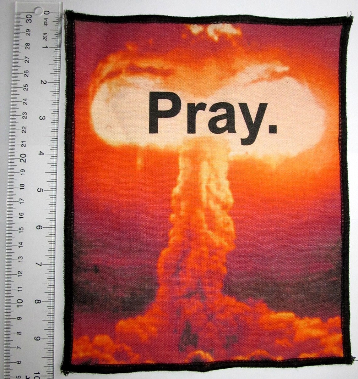 Large ATOMIC BOMB PRAY Back Patch Printed Sew On Patch | Etsy