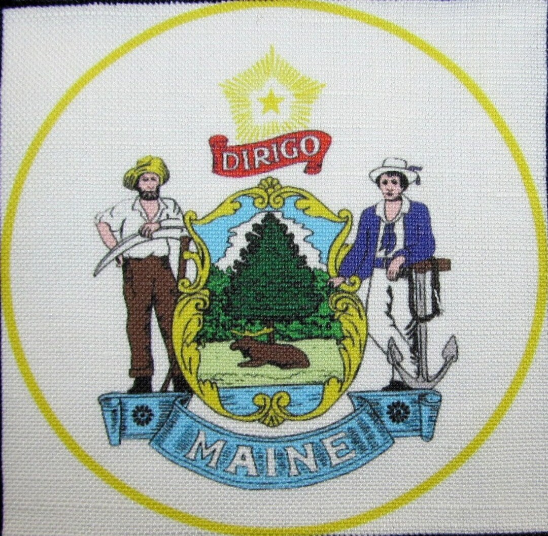 MAINE STATE SEAL - Vest, Bag, Backpack, Jacket - Printed Patch - Sew on ...