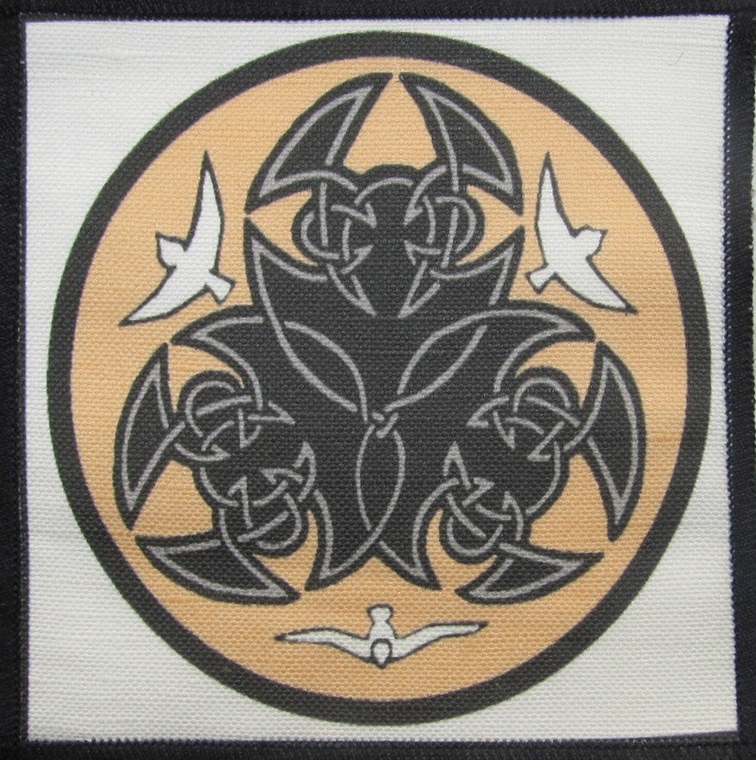 Printed Sew on Patch - CELTIC DOVE KNOT - Vest, Bag, Backpack, Jacket ...