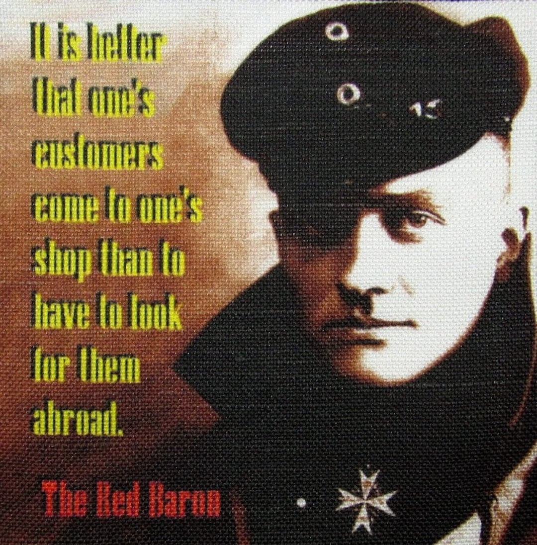 RED BARON QUOTE - Printed Patch - Sew on - Vest, Bag, Backpack, Jacket ...