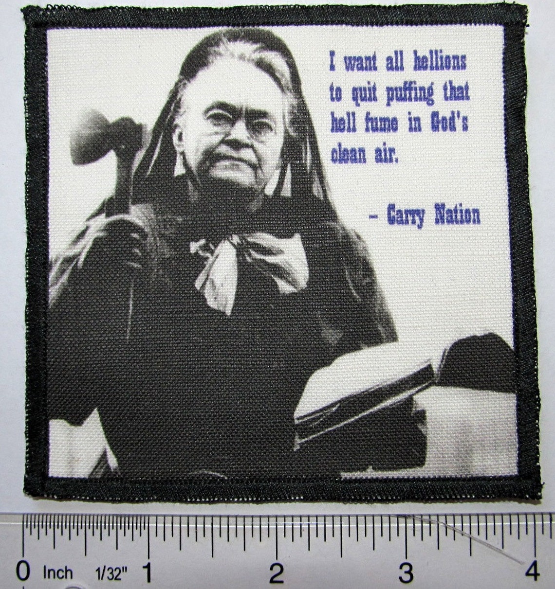 CARRY NATION QUOTE Printed Sew on Patch Vest Bag - Etsy