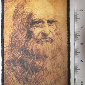 Printed Sew on Patch - LEONARDO SELF PORTRAIT - Leonardo Da Vinci 1452 ...